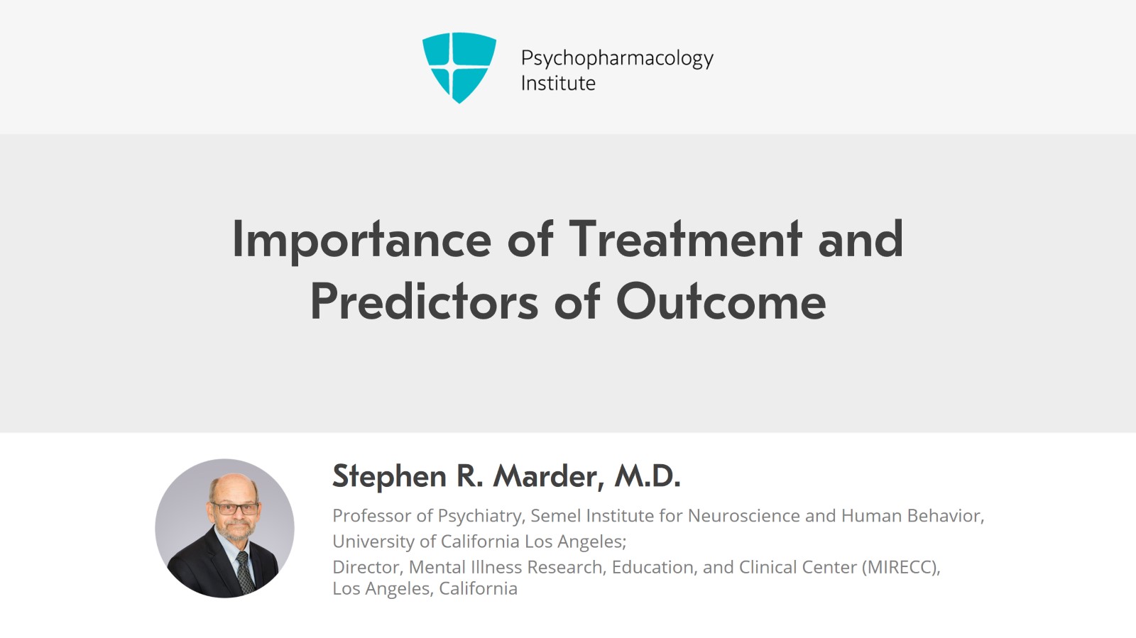 Importance of Treatment and Predictors of Outcome | Psychopharmacology ...